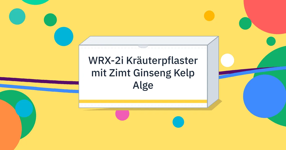 Symbolbild: Packung mit der Aufschrift WRX-2i Kräuterpflaster mit Zimt Ginseng Kelp Alge (PZN 12528396) – Verfügbarkeit und Bezug in Apotheken in Frankfurt am Main