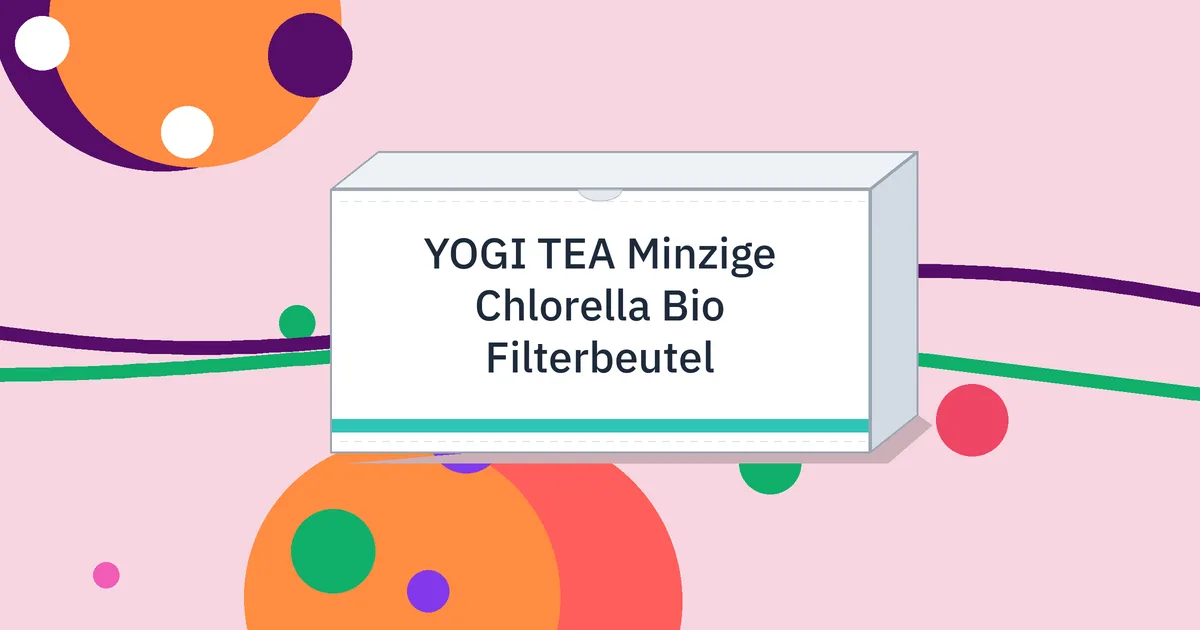 Symbolbild: Packung mit der Aufschrift YOGI TEA Minzige Chlorella Bio Filterbeutel (PZN 15867638) – Verfügbarkeit und Bezug in Apotheken in Frankfurt am Main