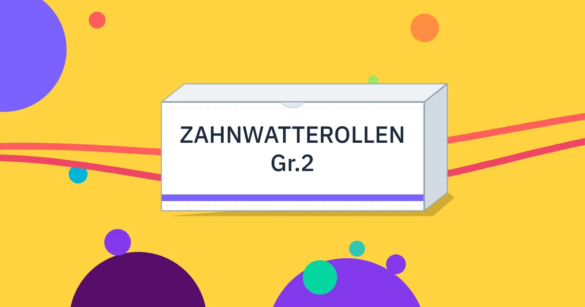 Symbolbild: Packung mit der Aufschrift ZAHNWATTEROLLEN Gr.2 (PZN 01723226) – Verfügbarkeit und Bezug in Apotheken in Frankfurt am Main