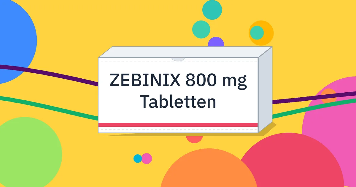 Symbolbild: Packung mit der Aufschrift ZEBINIX 800 mg Tabletten (PZN 11182777) – Verfügbarkeit und Bezug in Apotheken in Frankfurt am Main