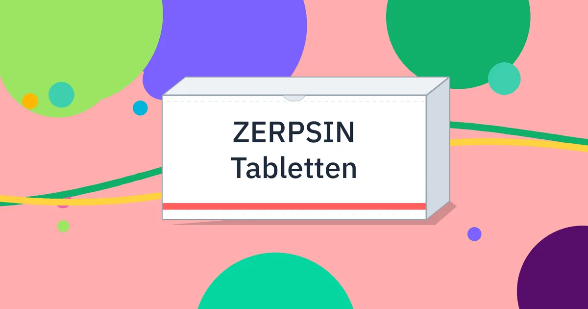 Symbolbild: Packung mit der Aufschrift ZERPSIN Tabletten (PZN 18398032) – Verfügbarkeit und Bezug in Apotheken in Frankfurt am Main
