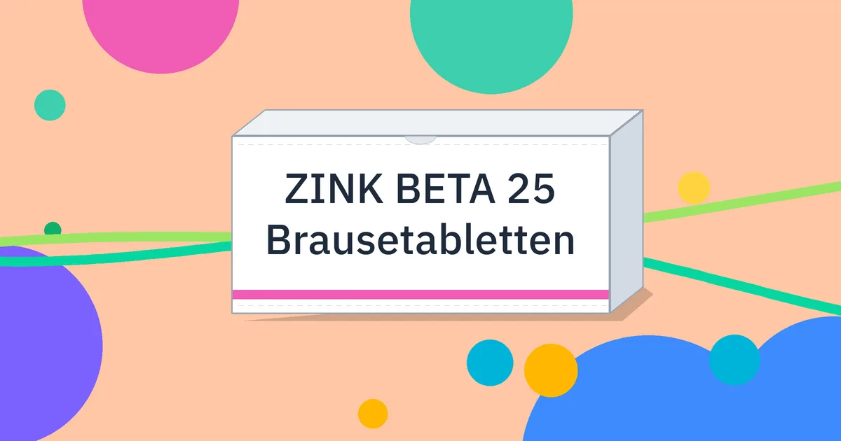 Symbolbild: Packung mit der Aufschrift ZINK BETA 25 Brausetabletten (PZN 08690613) – Verfügbarkeit und Bezug in Apotheken in Frankfurt am Main