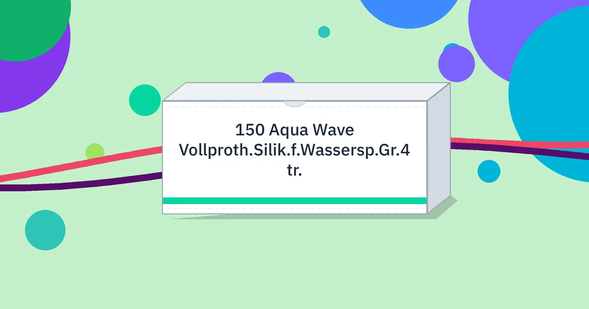 Symbolbild: Packung mit der Aufschrift 150 Aqua Wave Vollproth.Silik.f.Wassersp.Gr.4 tr. (PZN 18711859) – Verfügbarkeit und Bezug in Apotheken in Frankfurt am Main