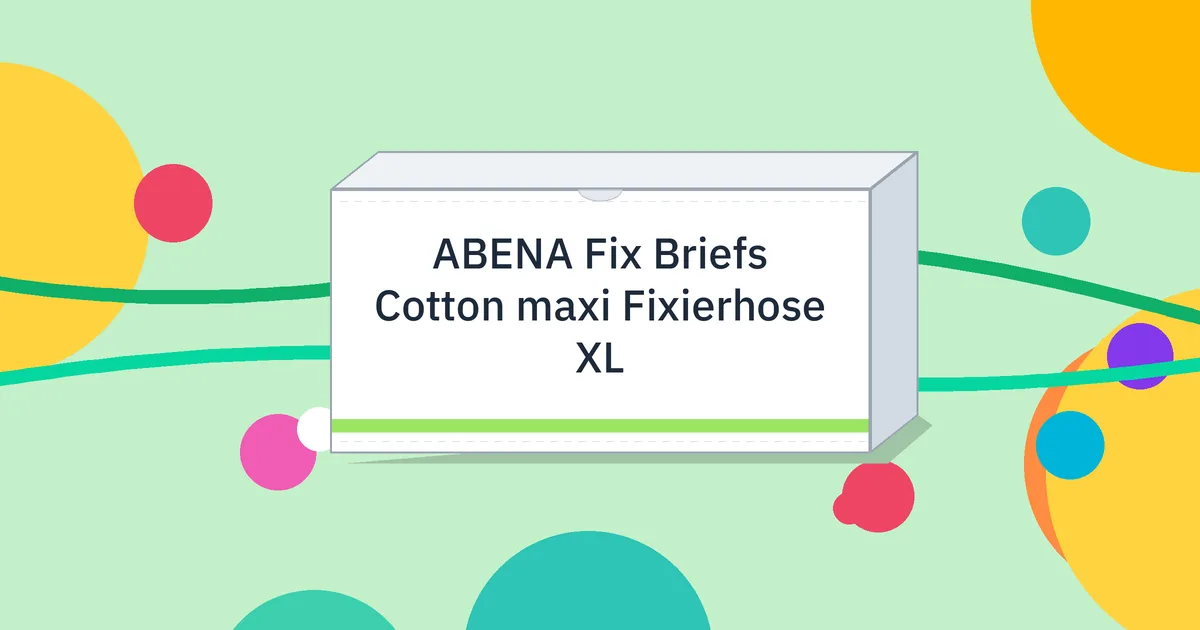 Symbolbild: Packung mit der Aufschrift ABENA Fix Briefs Cotton maxi Fixierhose XL (PZN 18161011) – Verfügbarkeit und Bezug in Apotheken in Frankfurt am Main