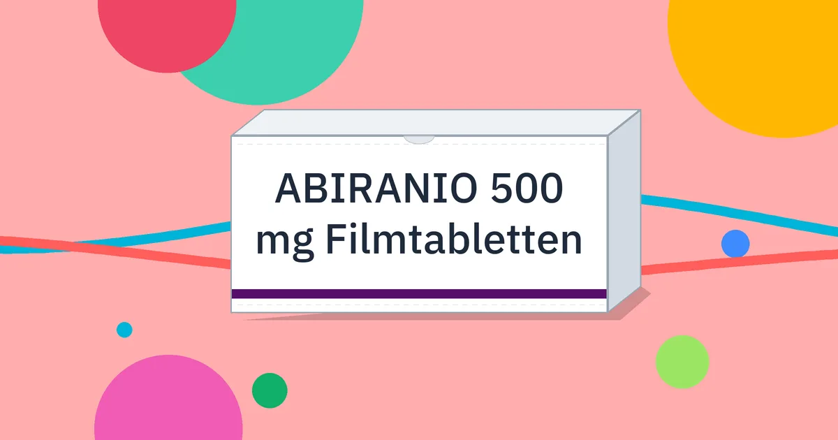 Symbolbild: Packung mit der Aufschrift ABIRANIO 500 mg Filmtabletten (PZN 18014132) – Verfügbarkeit und Bezug in Apotheken in Frankfurt am Main