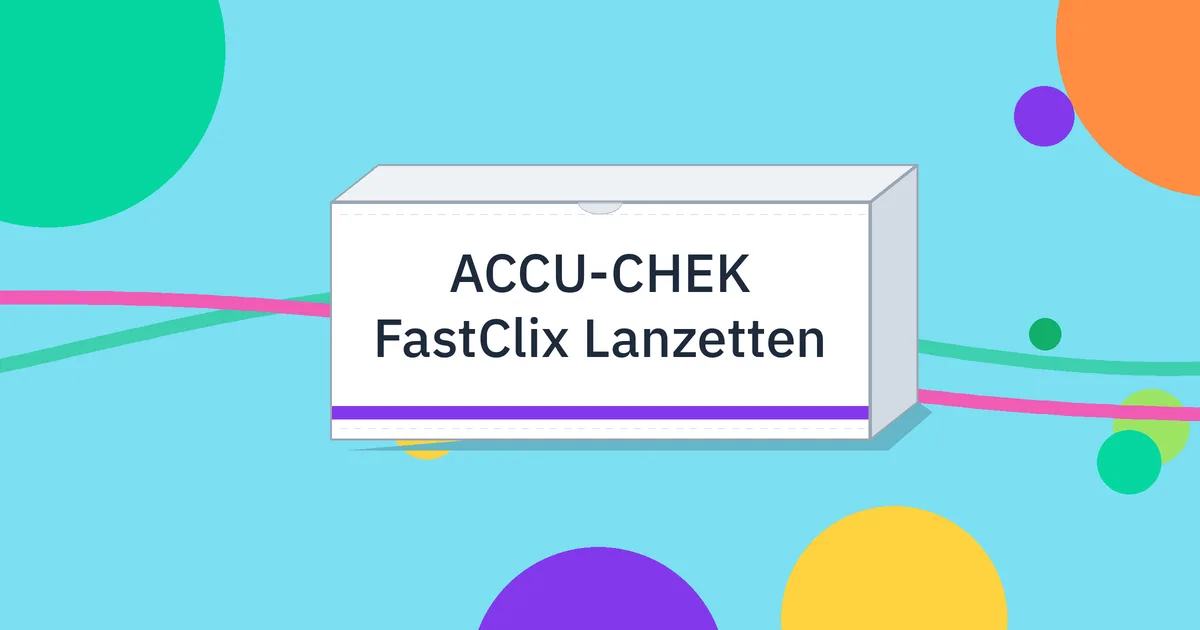 Symbolbild: Packung mit der Aufschrift ACCU-CHEK FastClix Lanzetten (PZN 15426294) – Verfügbarkeit und Bezug in Apotheken in Frankfurt am Main