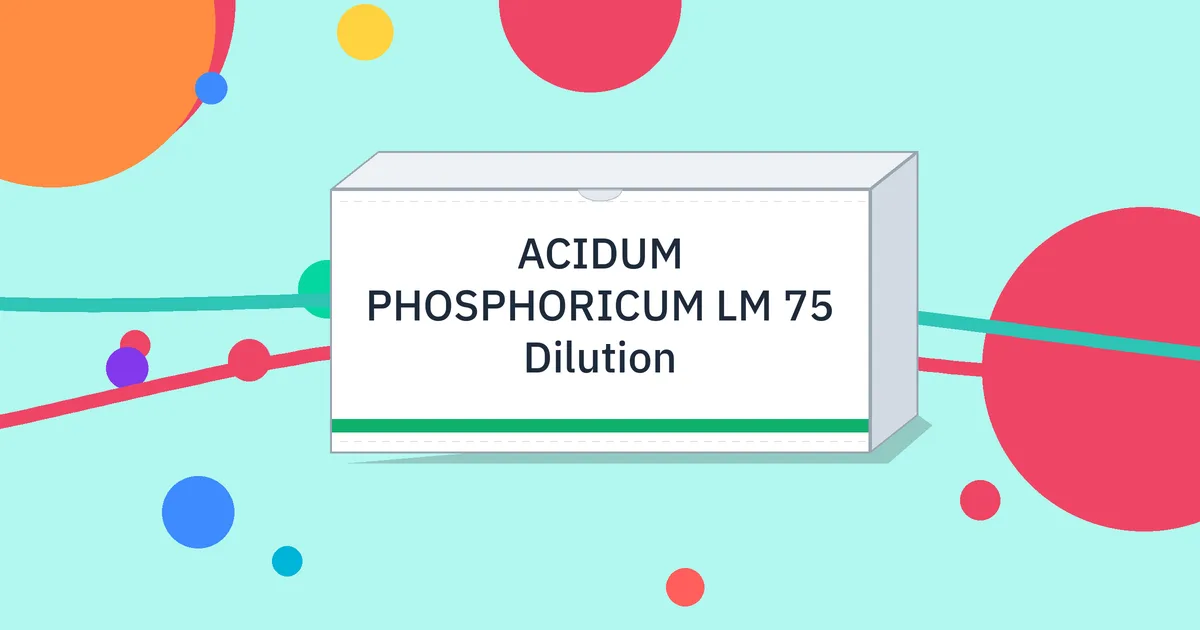 Symbolbild: Packung mit der Aufschrift ACIDUM PHOSPHORICUM LM 75 Dilution (PZN 12753408) – Verfügbarkeit und Bezug in Apotheken in Frankfurt am Main
