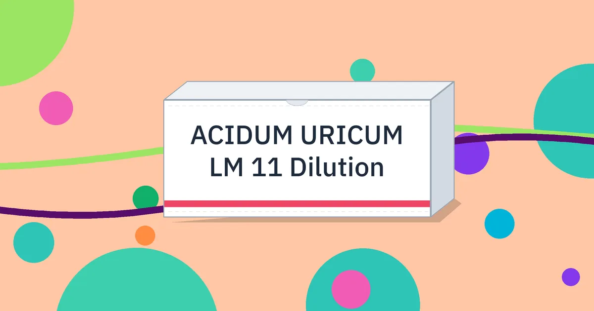 Symbolbild: Packung mit der Aufschrift ACIDUM URICUM LM 11 Dilution (PZN 13288646) – Verfügbarkeit und Bezug in Apotheken in Frankfurt am Main