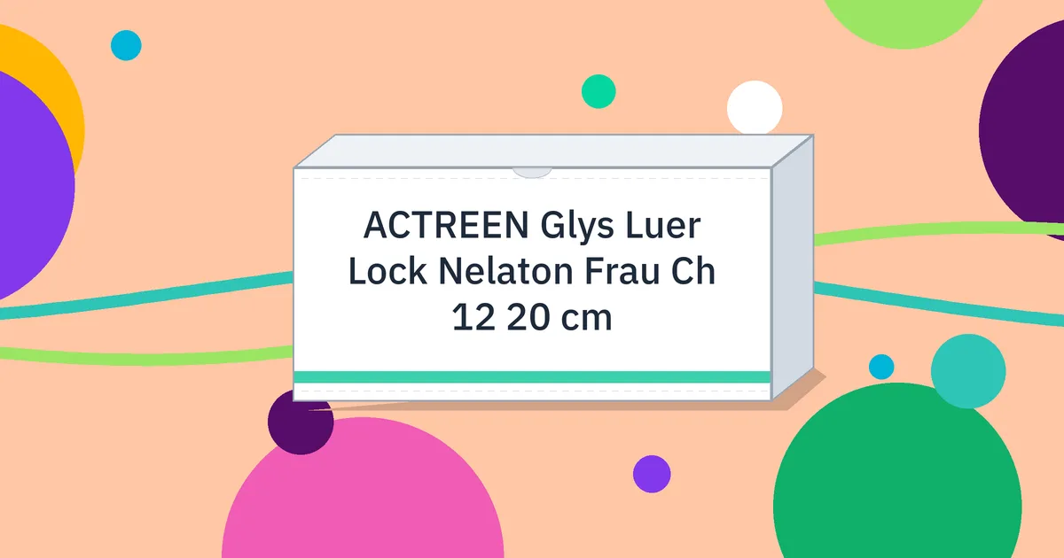 Symbolbild: Packung mit der Aufschrift ACTREEN Glys Luer Lock Nelaton Frau Ch 12 20 cm (PZN 04400067) – Verfügbarkeit und Bezug in Apotheken in Frankfurt am Main