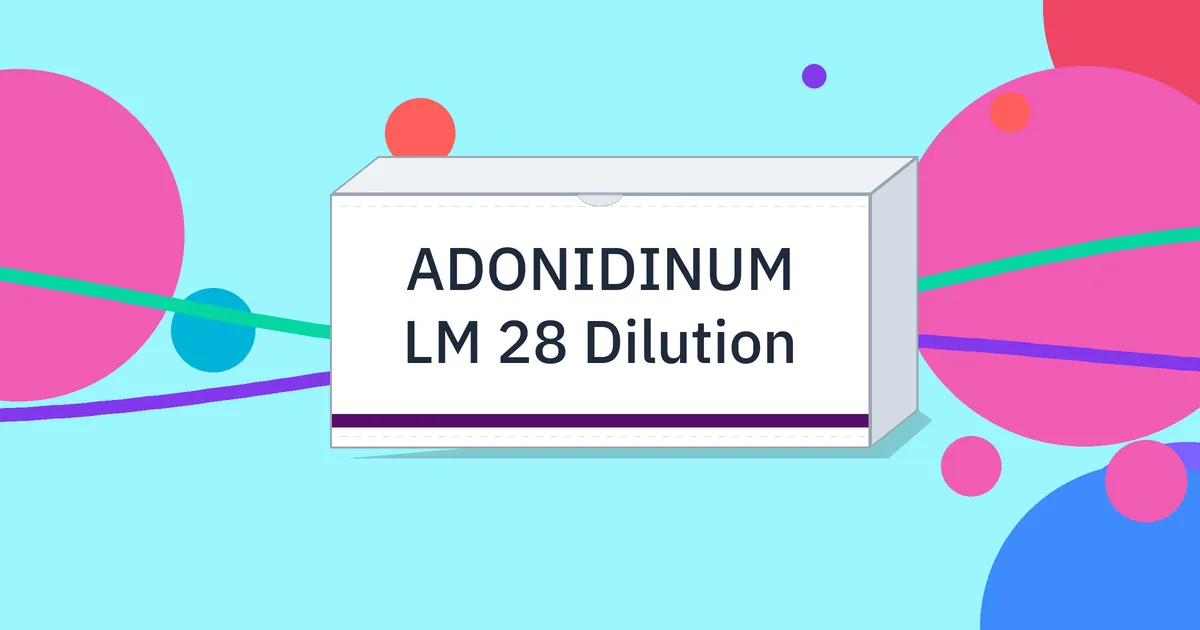 Symbolbild: Packung mit der Aufschrift ADONIDINUM LM 28 Dilution (PZN 13297728) – Verfügbarkeit und Bezug in Apotheken in Frankfurt am Main