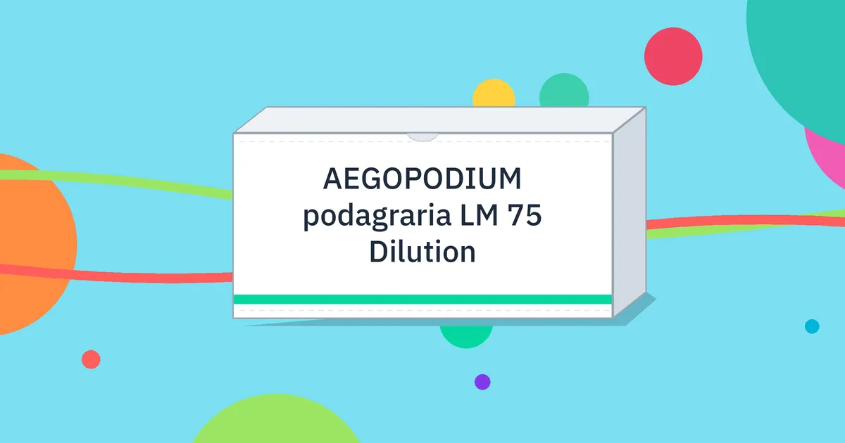 Symbolbild: Packung mit der Aufschrift AEGOPODIUM podagraria LM 75 Dilution (PZN 13298805) – Verfügbarkeit und Bezug in Apotheken in Frankfurt am Main