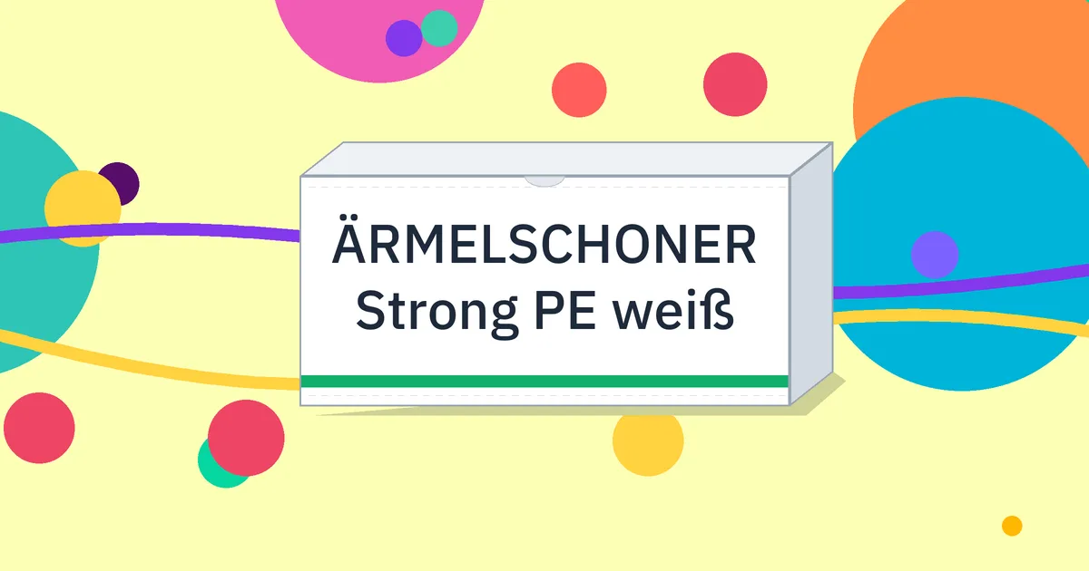 Symbolbild: Packung mit der Aufschrift ÄRMELSCHONER Strong PE weiß (PZN 20607158) – Verfügbarkeit und Bezug in Apotheken in Frankfurt am Main