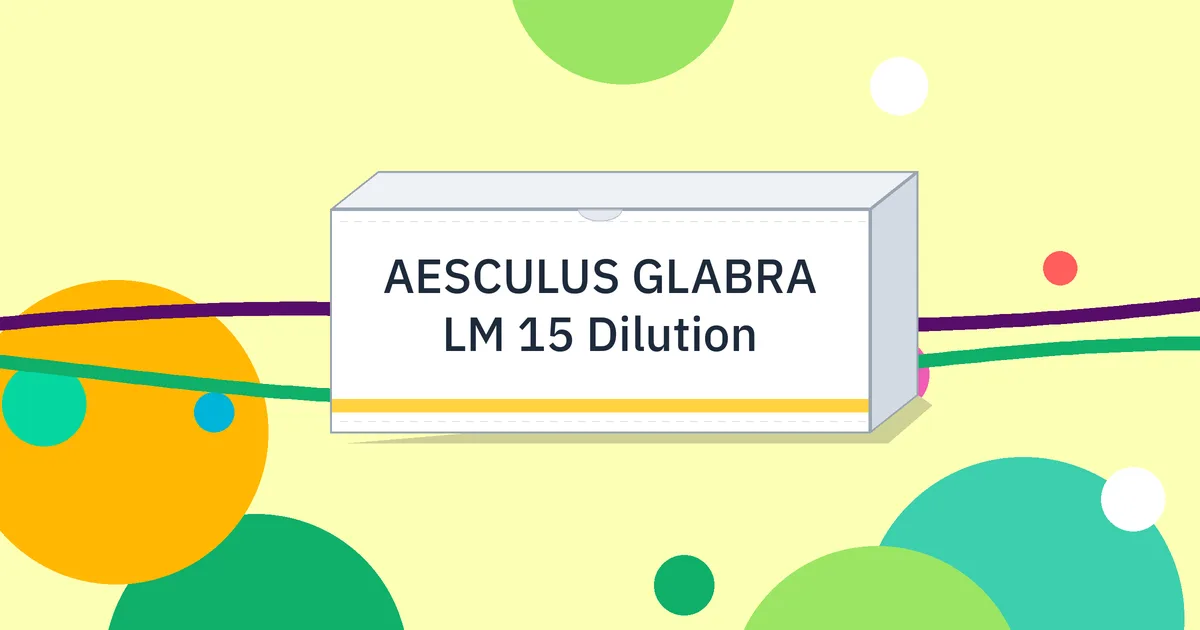 Symbolbild: Packung mit der Aufschrift AESCULUS GLABRA LM 15 Dilution (PZN 13299259) – Verfügbarkeit und Bezug in Apotheken in Frankfurt am Main