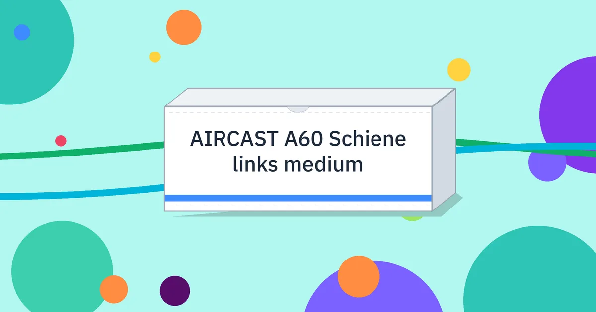 Symbolbild: Packung mit der Aufschrift AIRCAST A60 Schiene links medium (PZN 02586116) – Verfügbarkeit und Bezug in Apotheken in Frankfurt am Main