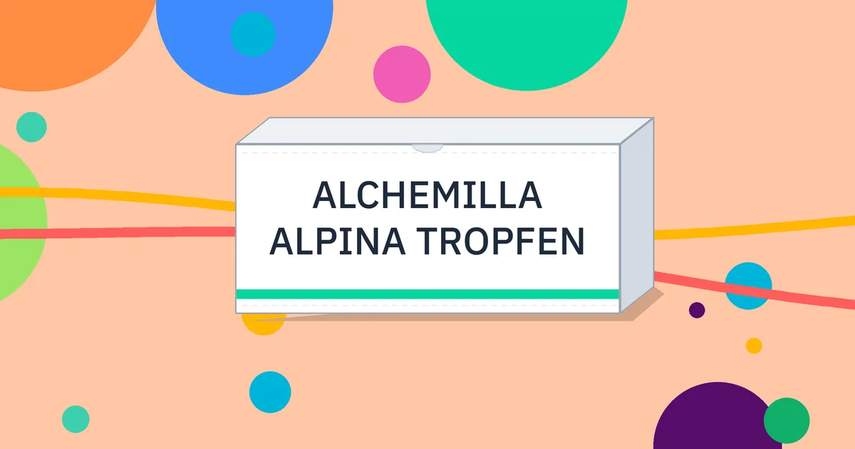 Symbolbild: Packung mit der Aufschrift ALCHEMILLA ALPINA TROPFEN (PZN 14126851) – Verfügbarkeit und Bezug in Apotheken in Frankfurt am Main