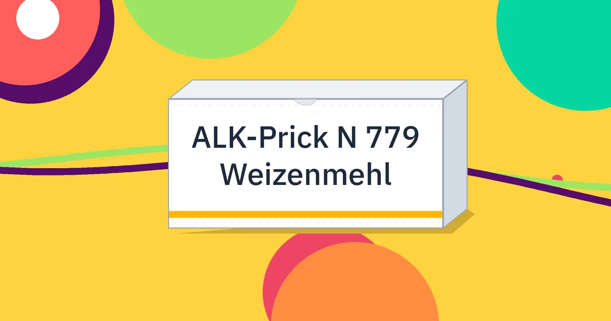 Symbolbild: Packung mit der Aufschrift ALK-Prick N 779 Weizenmehl (PZN 02528171) – Verfügbarkeit und Bezug in Apotheken in Frankfurt am Main