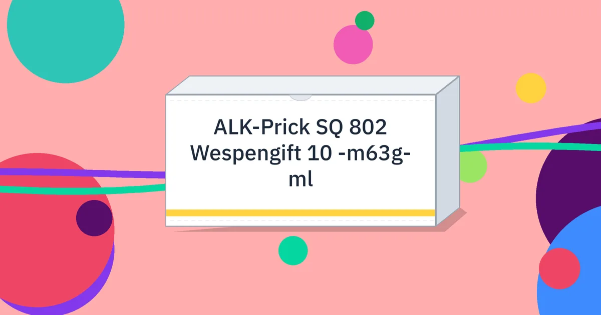 Symbolbild: Packung mit der Aufschrift ALK-Prick SQ 802 Wespengift 10 -m63g-ml (PZN 02531569) – Verfügbarkeit und Bezug in Apotheken in Frankfurt am Main