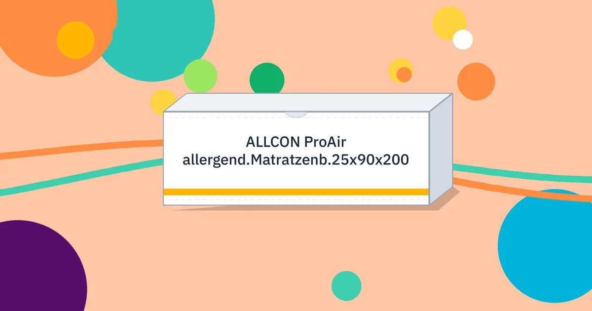 Symbolbild: Packung mit der Aufschrift ALLCON ProAir allergend.Matratzenb.25x90x200 (PZN 12445718) – Verfügbarkeit und Bezug in Apotheken in Frankfurt am Main