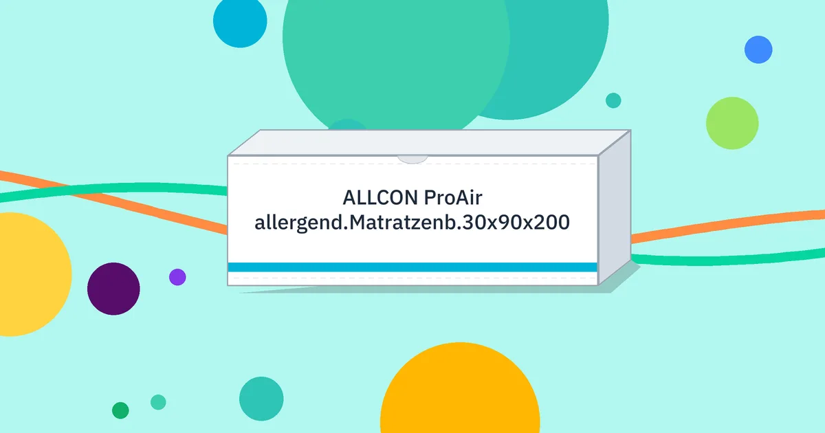 Symbolbild: Packung mit der Aufschrift ALLCON ProAir allergend.Matratzenb.30x90x200 (PZN 12445724) – Verfügbarkeit und Bezug in Apotheken in Frankfurt am Main