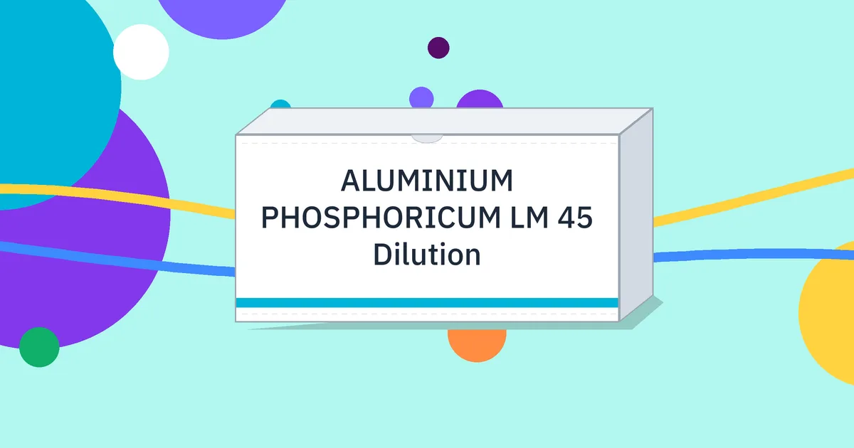 Symbolbild: Packung mit der Aufschrift ALUMINIUM PHOSPHORICUM LM 45 Dilution (PZN 13317394) – Verfügbarkeit und Bezug in Apotheken in Frankfurt am Main