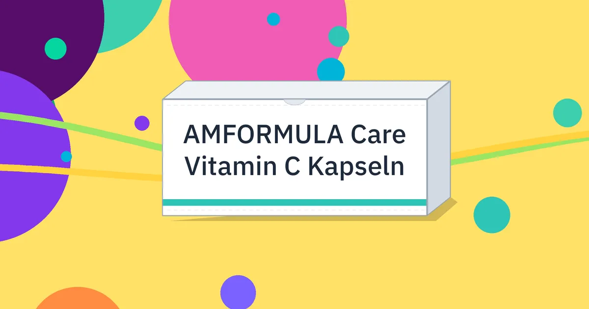 Symbolbild: Packung mit der Aufschrift AMFORMULA Care Vitamin C Kapseln (PZN 19631298) – Verfügbarkeit und Bezug in Apotheken in Frankfurt am Main