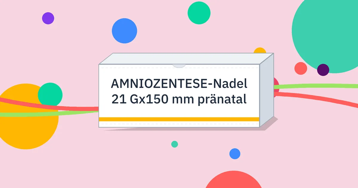 Symbolbild: Packung mit der Aufschrift AMNIOZENTESE-Nadel 21 Gx150 mm pränatal (PZN 17926902) – Verfügbarkeit und Bezug in Apotheken in Frankfurt am Main