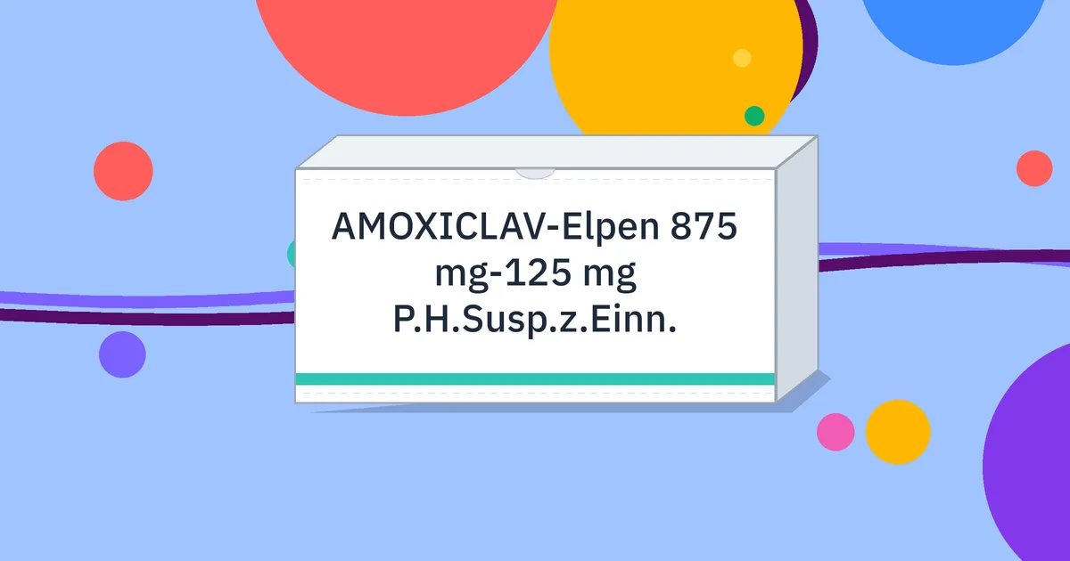 Symbolbild: Packung mit der Aufschrift AMOXICLAV-Elpen 875 mg-125 mg P.H.Susp.z.Einn. (PZN 16398074) – Verfügbarkeit und Bezug in Apotheken in Frankfurt am Main