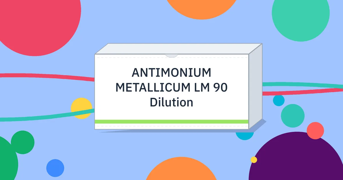 Symbolbild: Packung mit der Aufschrift ANTIMONIUM METALLICUM LM 90 Dilution (PZN 13373990) – Verfügbarkeit und Bezug in Apotheken in Frankfurt am Main