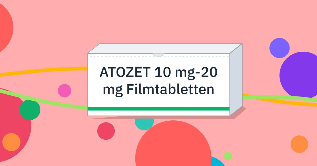 Symbolbild: Packung mit der Aufschrift ATOZET 10 mg-20 mg Filmtabletten (PZN 14404652) – Verfügbarkeit und Bezug in Apotheken in Frankfurt am Main