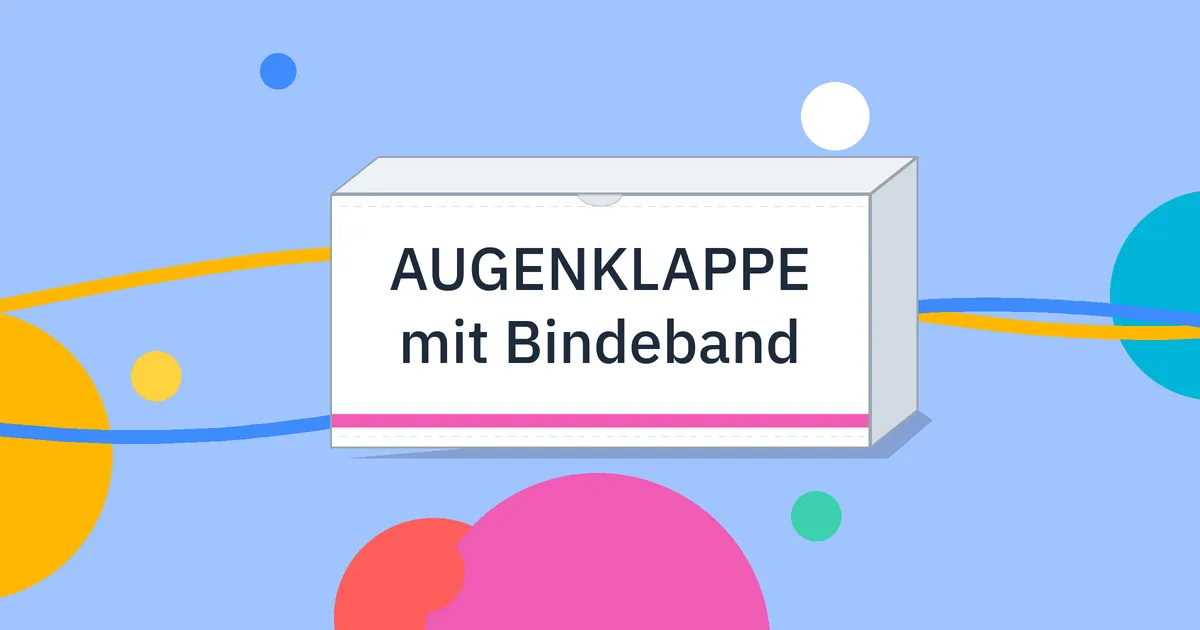 Symbolbild: Packung mit der Aufschrift AUGENKLAPPE mit Bindeband (PZN 01724059) – Verfügbarkeit und Bezug in Apotheken in Frankfurt am Main