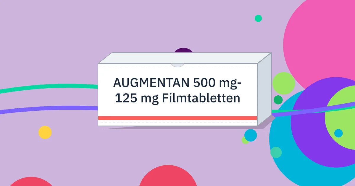 Symbolbild: Packung mit der Aufschrift AUGMENTAN 500 mg-125 mg Filmtabletten (PZN 13333358) – Verfügbarkeit und Bezug in Apotheken in Frankfurt am Main