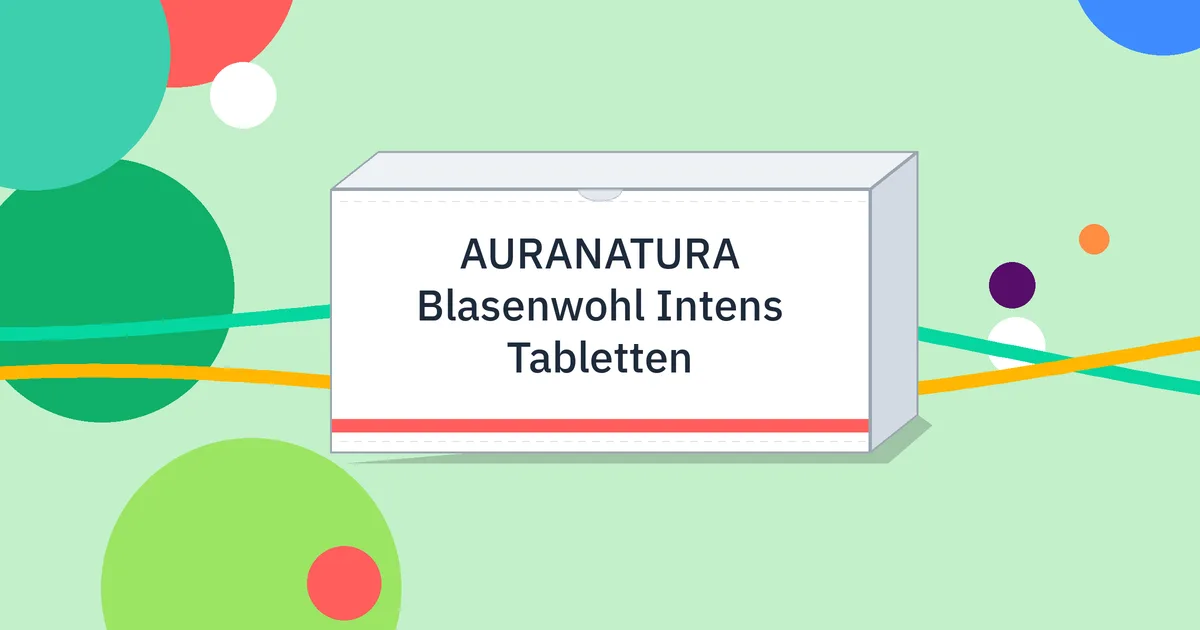 Symbolbild: Packung mit der Aufschrift AURANATURA Blasenwohl Intens Tabletten (PZN 17166644) – Verfügbarkeit und Bezug in Apotheken in Frankfurt am Main