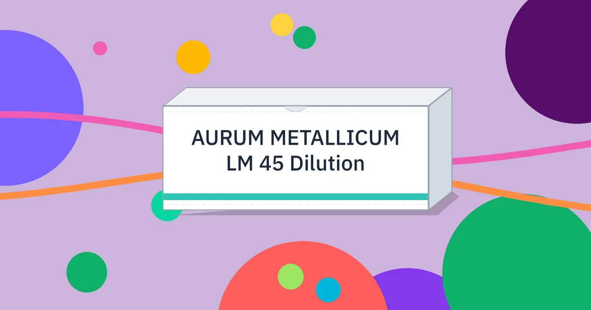 Symbolbild: Packung mit der Aufschrift AURUM METALLICUM LM 45 Dilution (PZN 12785294) – Verfügbarkeit und Bezug in Apotheken in Frankfurt am Main