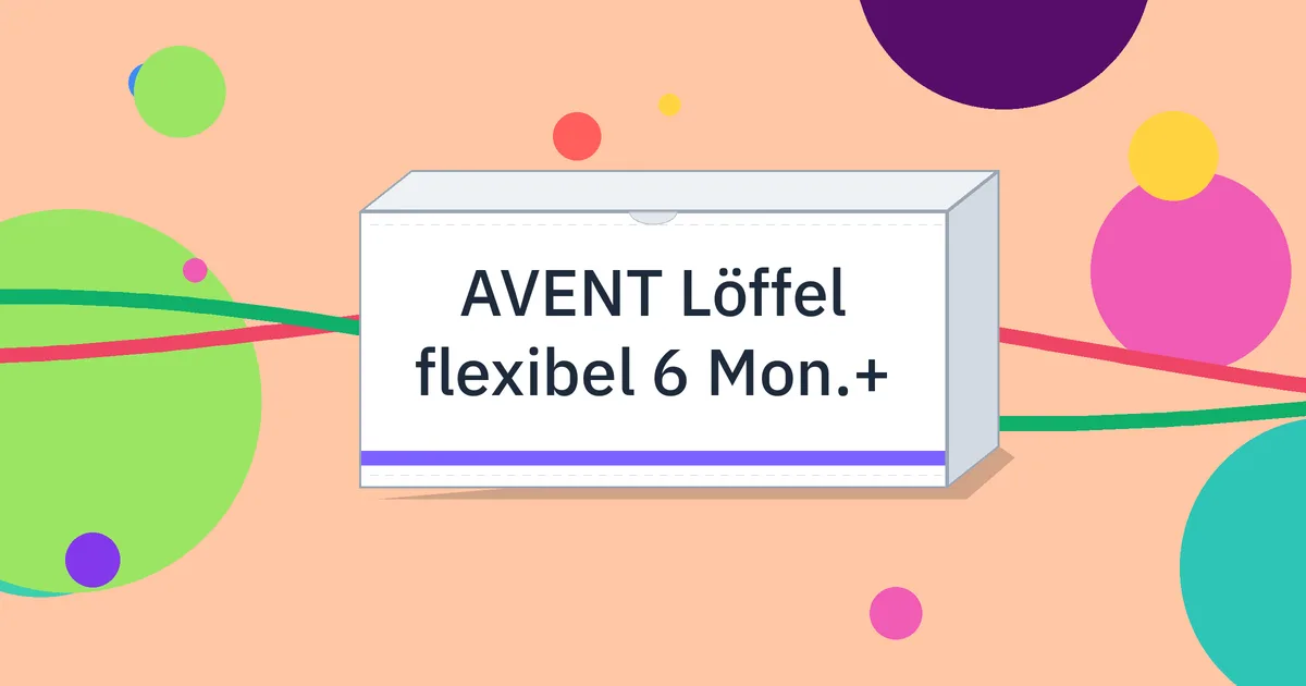 Symbolbild: Packung mit der Aufschrift AVENT Löffel flexibel 6 Mon.+ (PZN 07747328) – Verfügbarkeit und Bezug in Apotheken in Frankfurt am Main