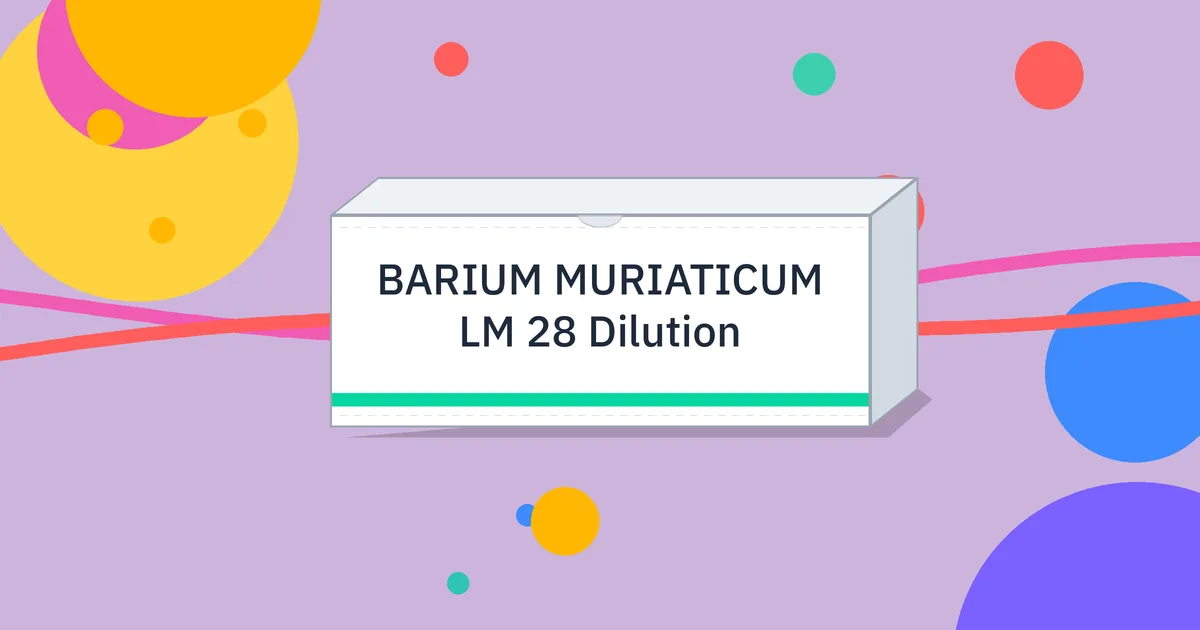 Symbolbild: Packung mit der Aufschrift BARIUM MURIATICUM LM 28 Dilution (PZN 12790450) – Verfügbarkeit und Bezug in Apotheken in Frankfurt am Main