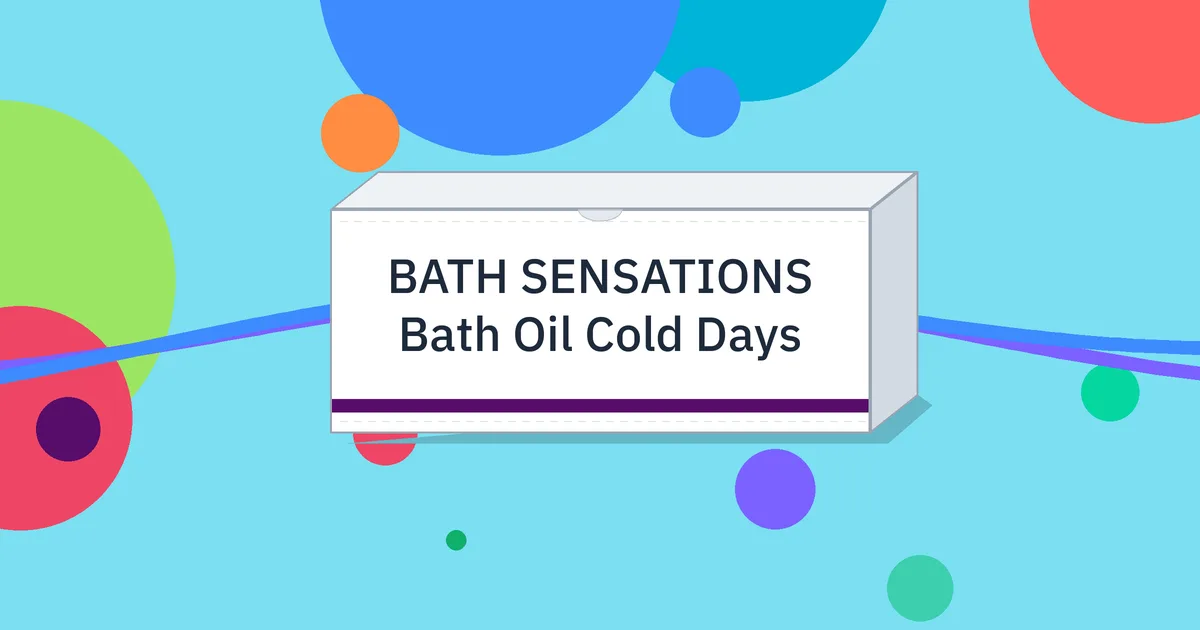 Symbolbild: Packung mit der Aufschrift BATH SENSATIONS Bath Oil Cold Days (PZN 17857489) – Verfügbarkeit und Bezug in Apotheken in Frankfurt am Main