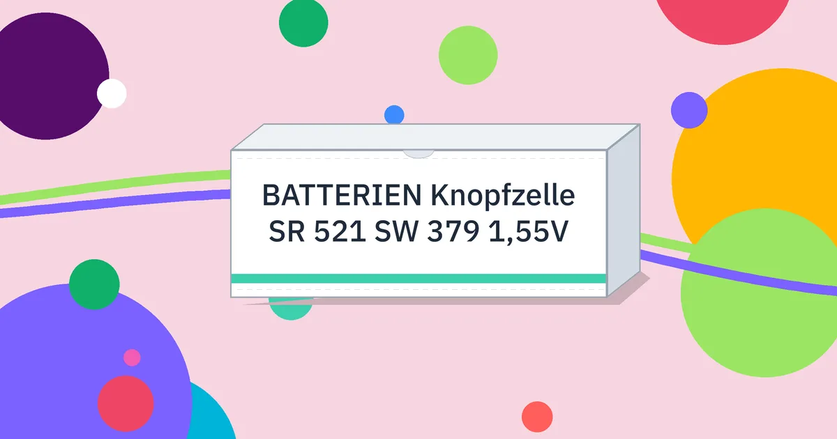 Symbolbild: Packung mit der Aufschrift BATTERIEN Knopfzelle SR 521 SW 379 1,55V (PZN 01372695) – Verfügbarkeit und Bezug in Apotheken in Frankfurt am Main