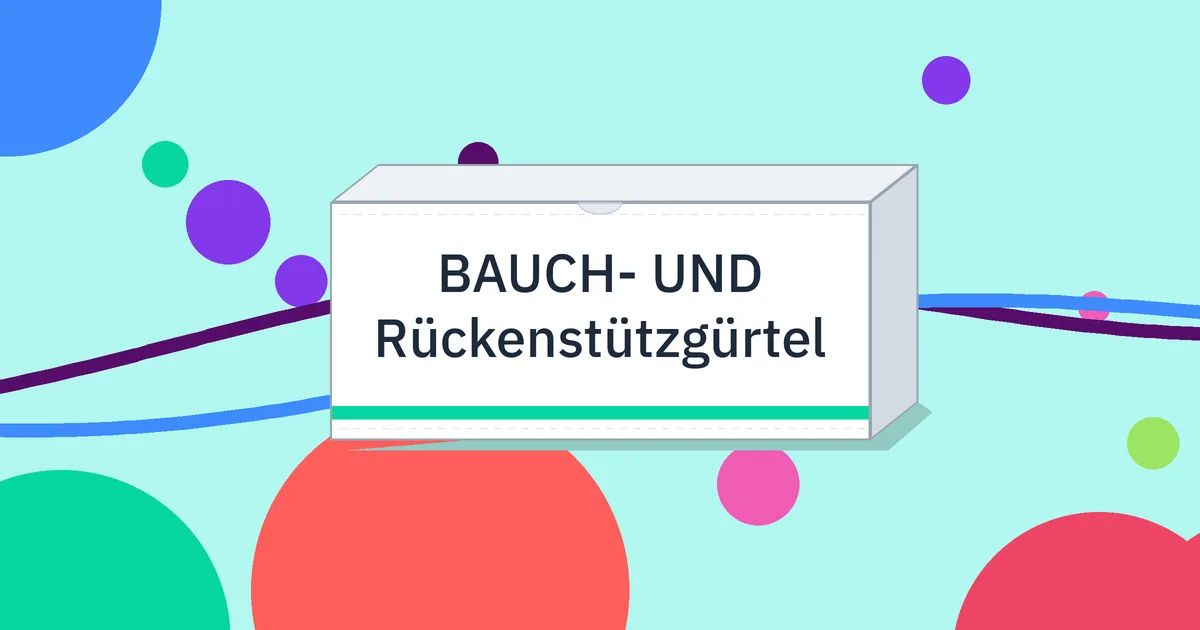 Symbolbild: Packung mit der Aufschrift BAUCH- UND Rückenstützgürtel (PZN 05548381) – Verfügbarkeit und Bezug in Apotheken in Frankfurt am Main
