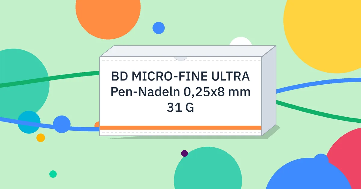 Symbolbild: Packung mit der Aufschrift BD MICRO-FINE ULTRA Pen-Nadeln 0,25x8 mm 31 G (PZN 13660235) – Verfügbarkeit und Bezug in Apotheken in Frankfurt am Main