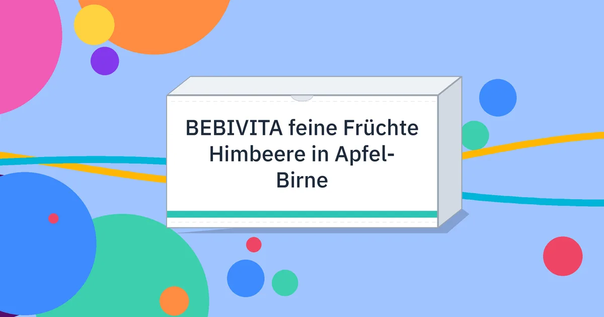 Symbolbild: Packung mit der Aufschrift BEBIVITA feine Früchte Himbeere in Apfel-Birne (PZN 10267508) – Verfügbarkeit und Bezug in Apotheken in Frankfurt am Main