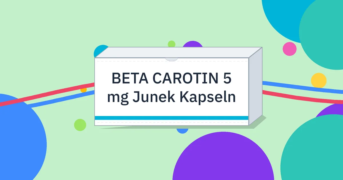Symbolbild: Packung mit der Aufschrift BETA CAROTIN 5 mg Junek Kapseln (PZN 07086677) – Verfügbarkeit und Bezug in Apotheken in Frankfurt am Main