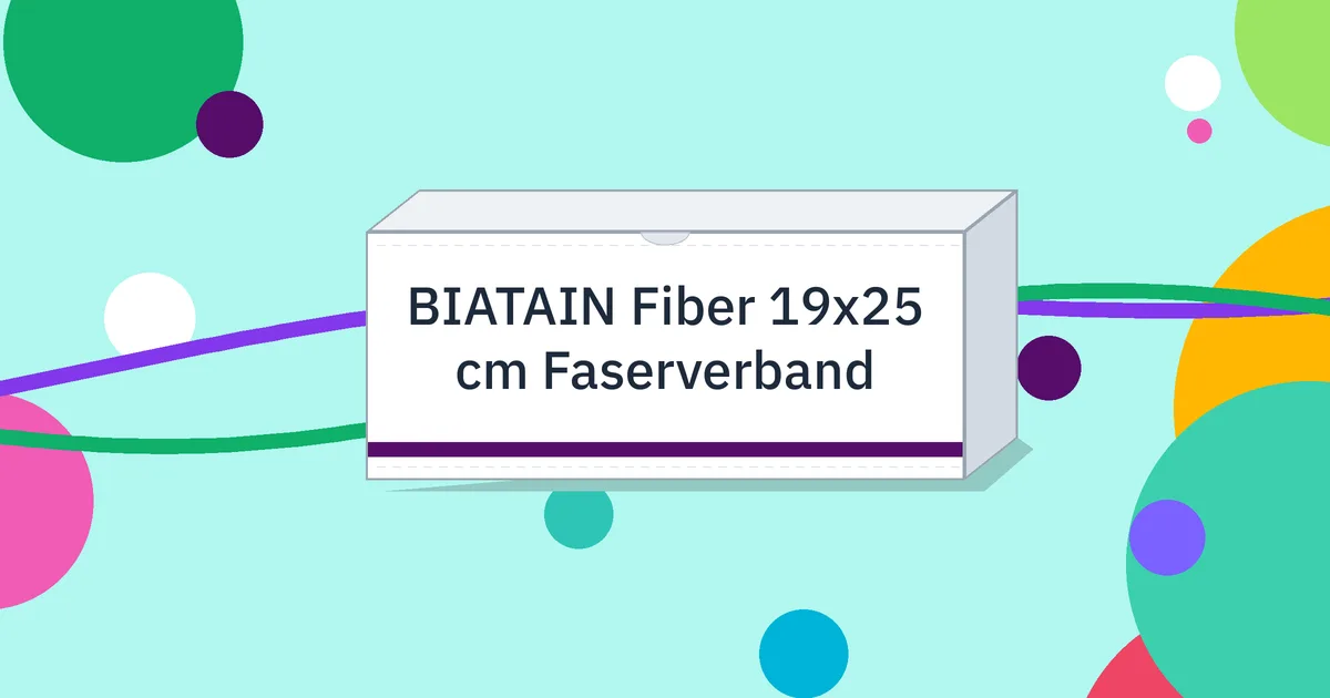 Symbolbild: Packung mit der Aufschrift BIATAIN Fiber 19x25 cm Faserverband (PZN 18775960) – Verfügbarkeit und Bezug in Apotheken in Frankfurt am Main
