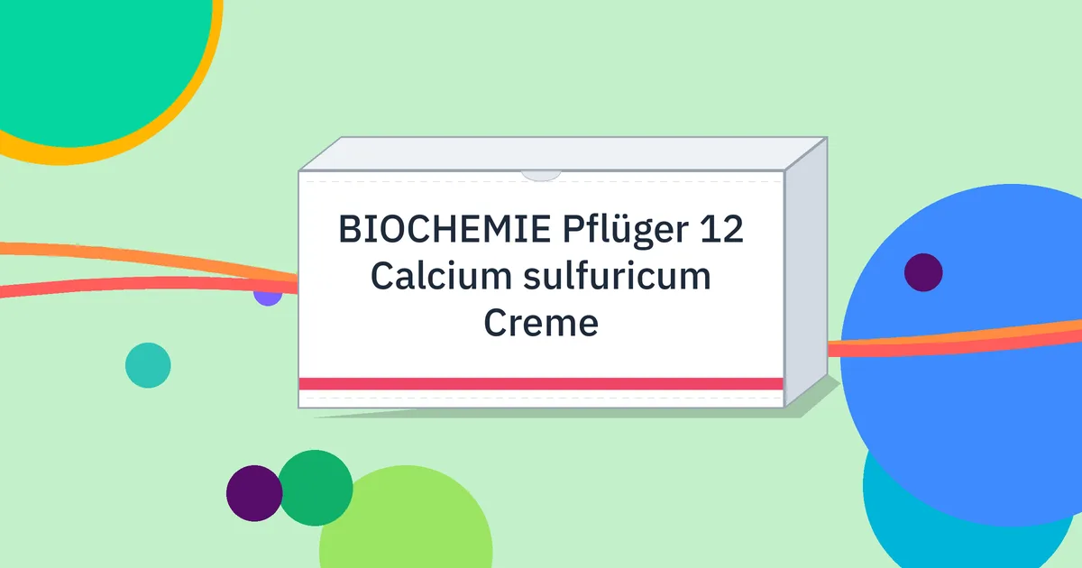 Symbolbild: Packung mit der Aufschrift BIOCHEMIE Pflüger 12 Calcium sulfuricum Creme (PZN 05992839) – Verfügbarkeit und Bezug in Apotheken in Frankfurt am Main