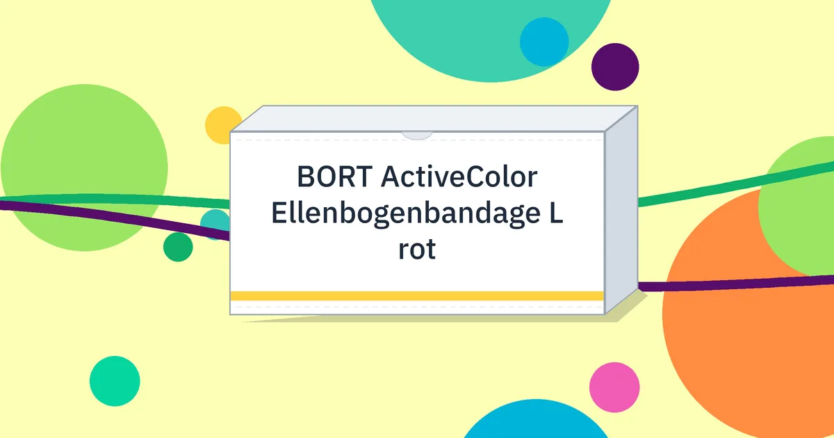 Symbolbild: Packung mit der Aufschrift BORT ActiveColor Ellenbogenbandage L rot (PZN 06914422) – Verfügbarkeit und Bezug in Apotheken in Frankfurt am Main