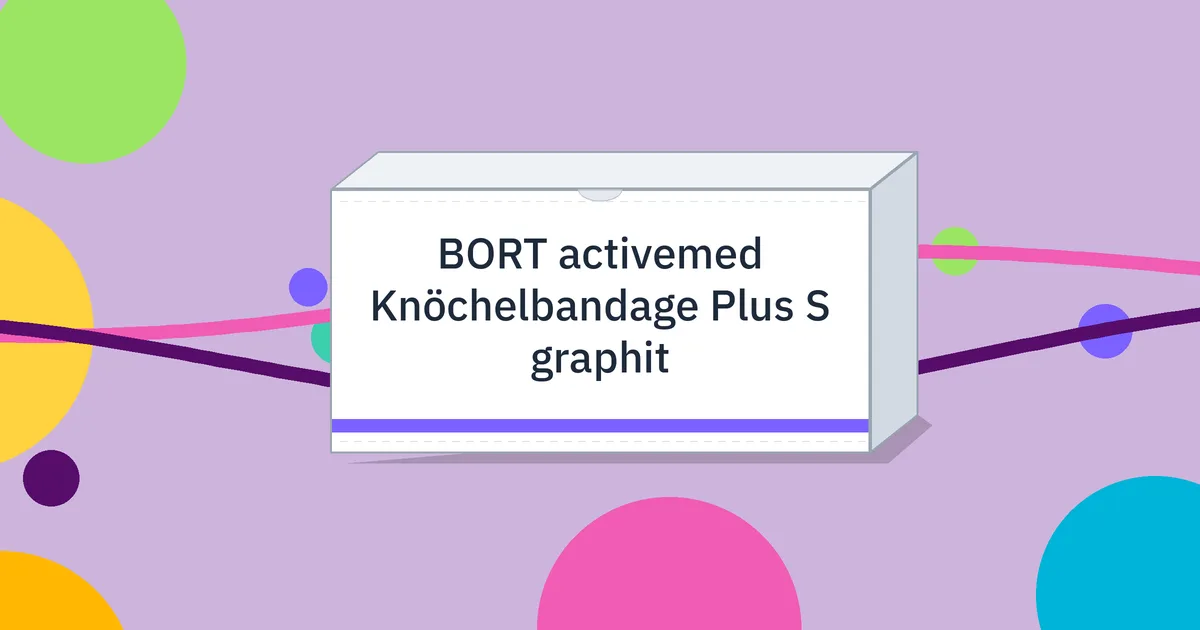 Symbolbild: Packung mit der Aufschrift BORT activemed Knöchelbandage Plus S graphit (PZN 19111073) – Verfügbarkeit und Bezug in Apotheken in Frankfurt am Main