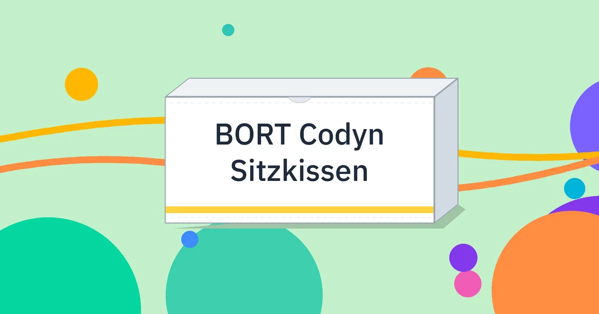 Symbolbild: Packung mit der Aufschrift BORT Codyn Sitzkissen (PZN 08522287) – Verfügbarkeit und Bezug in Apotheken in Frankfurt am Main