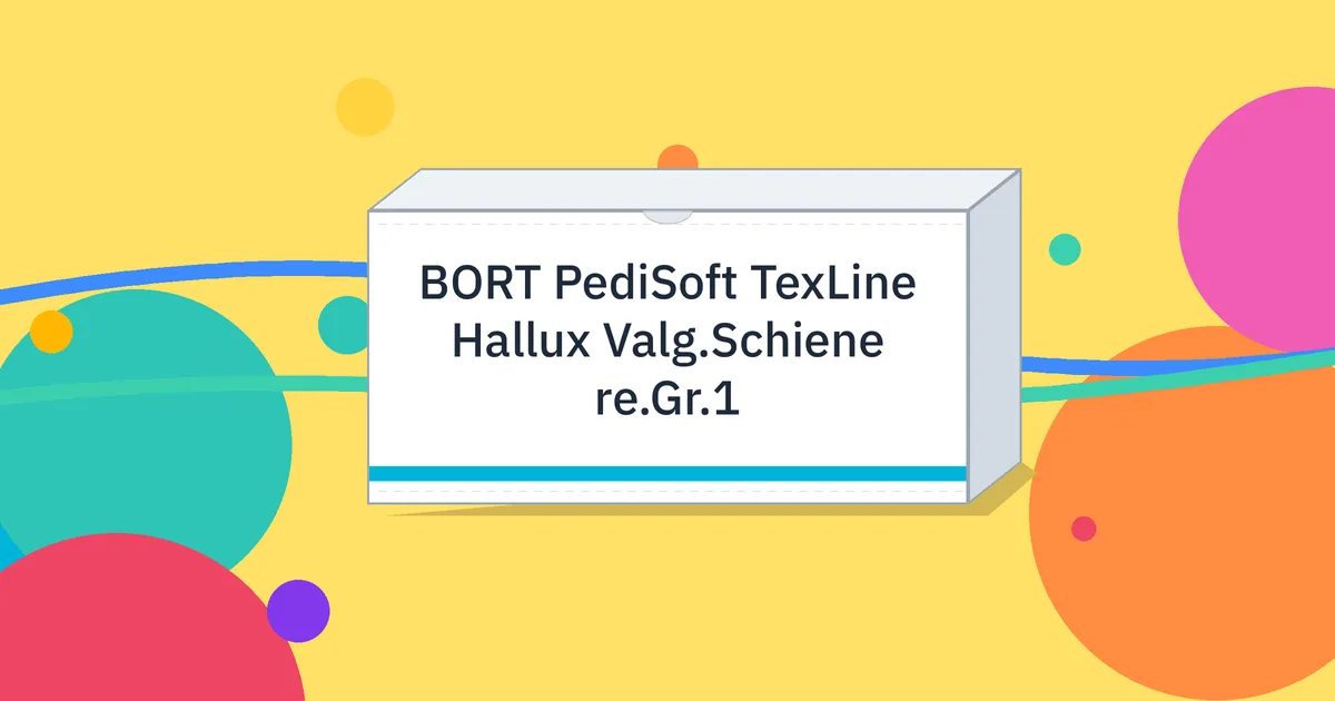 Symbolbild: Packung mit der Aufschrift BORT PediSoft TexLine Hallux Valg.Schiene re.Gr.1 (PZN 17842571) – Verfügbarkeit und Bezug in Apotheken in Frankfurt am Main