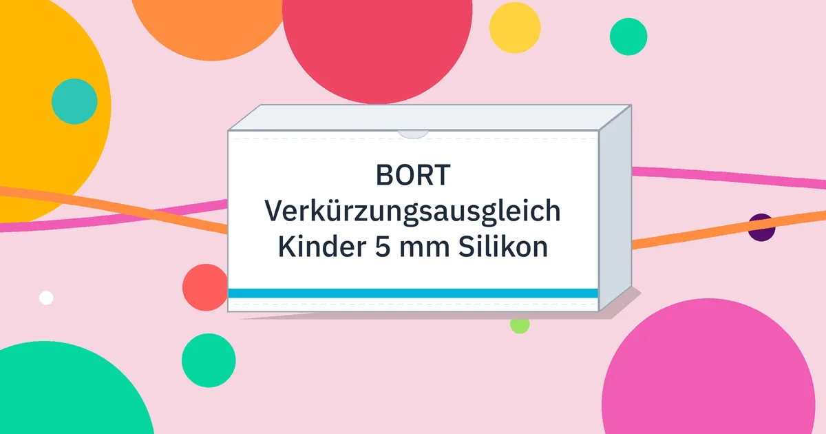 Symbolbild: Packung mit der Aufschrift BORT Verkürzungsausgleich Kinder 5 mm Silikon (PZN 01795415) – Verfügbarkeit und Bezug in Apotheken in Frankfurt am Main