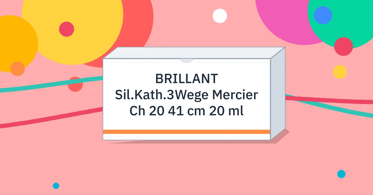 Symbolbild: Packung mit der Aufschrift BRILLANT Sil.Kath.3Wege Mercier Ch 20 41 cm 20 ml (PZN 07113871) – Verfügbarkeit und Bezug in Apotheken in Frankfurt am Main