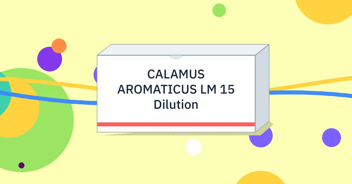 Symbolbild: Packung mit der Aufschrift CALAMUS AROMATICUS LM 15 Dilution (PZN 13404785) – Verfügbarkeit und Bezug in Apotheken in Frankfurt am Main